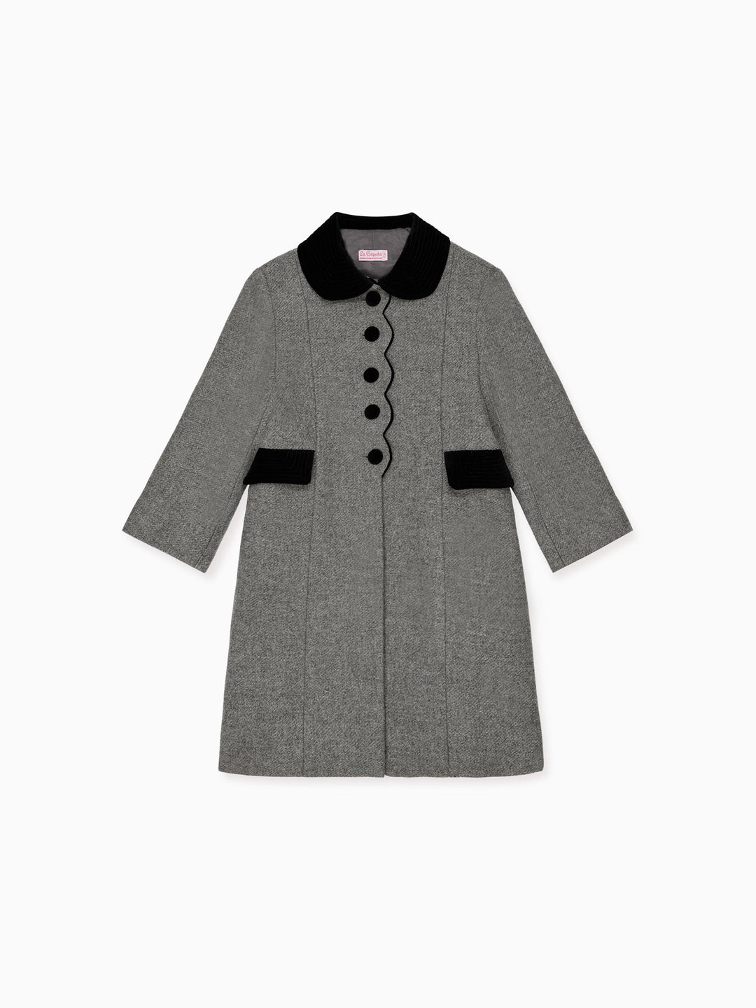 Grey Anisa Girl Wool Coat | La Coqueta Kids