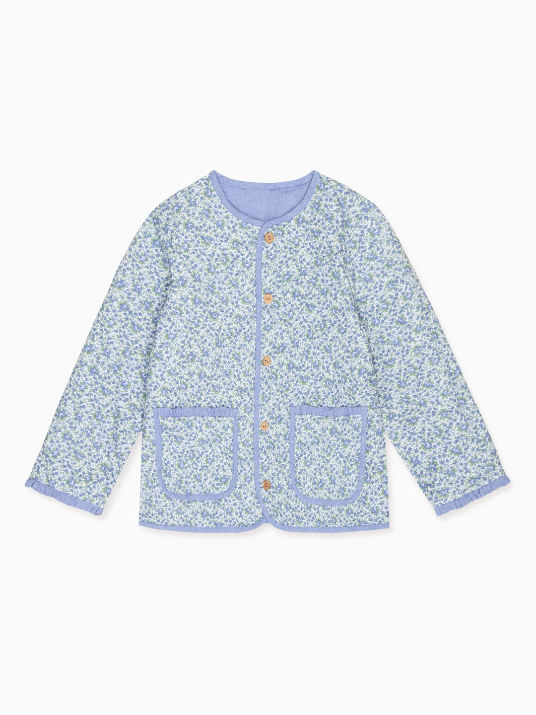 Blue Floral Reversible Anneliese Girl Jacket | La Coqueta UK – La ...