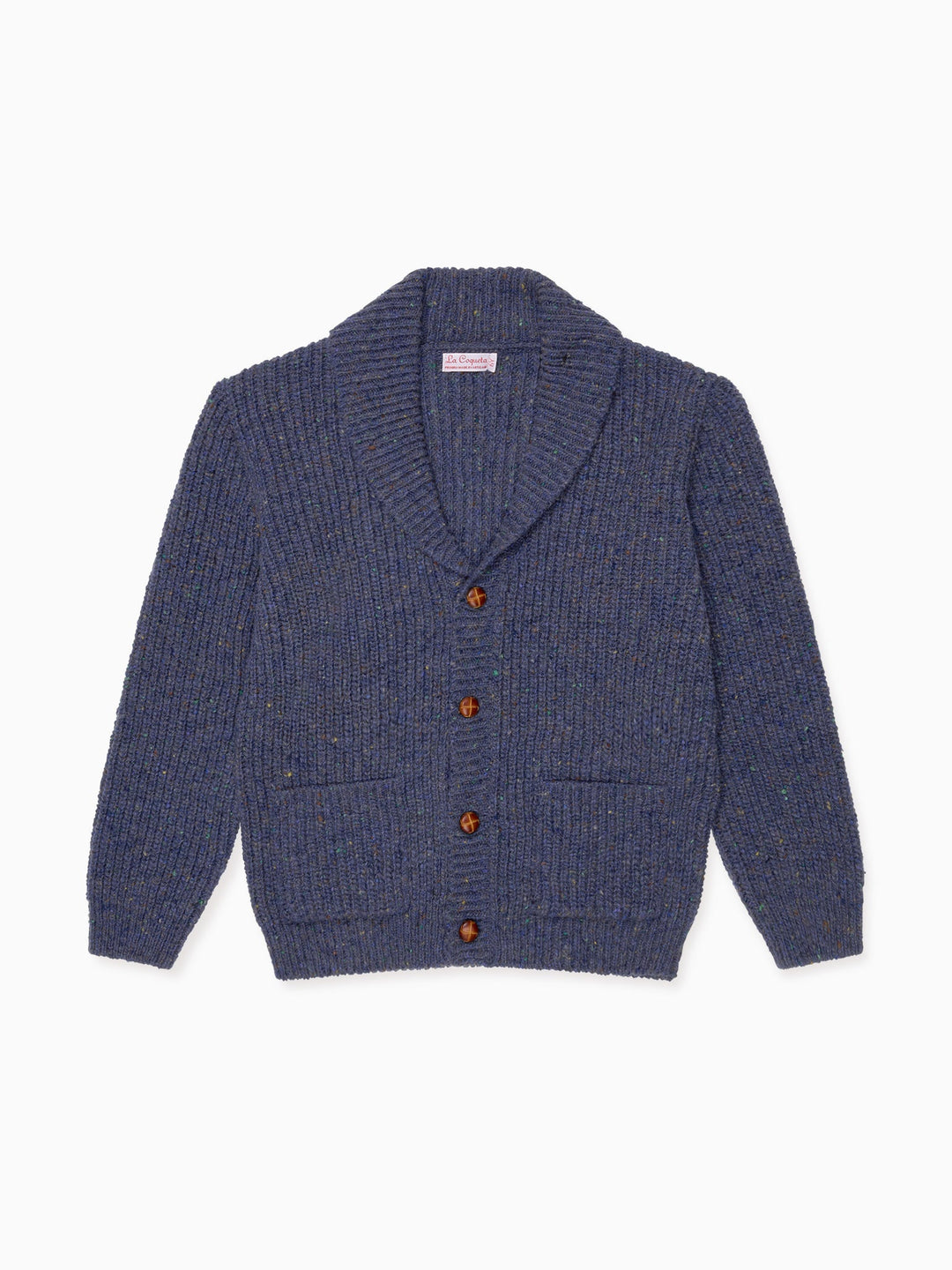 Dark Blue Axel Merino Boy Cardigan | La Coqueta Kids UK
