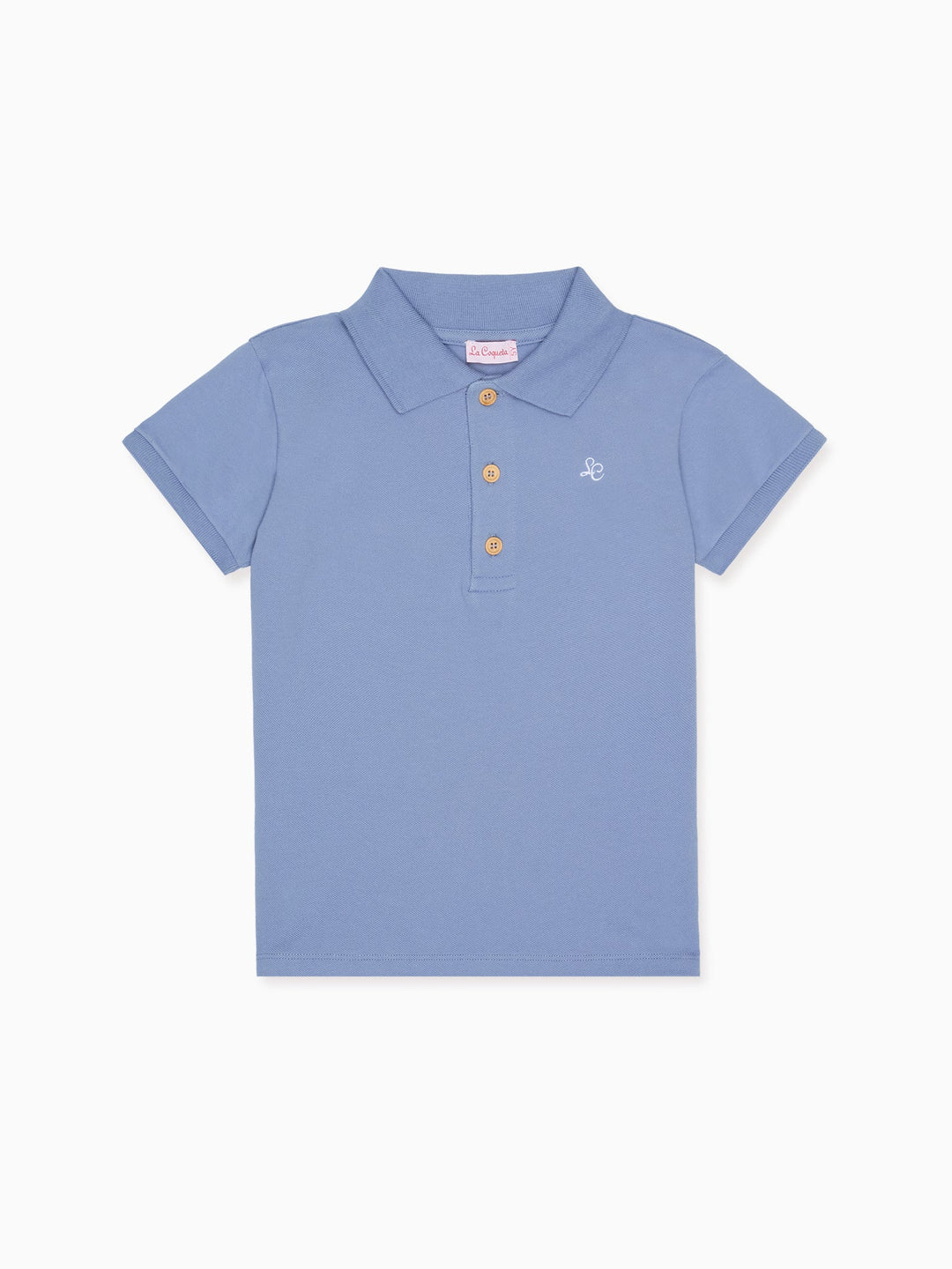 Dusty Blue Camilo Boy Polo Shirt | Boy Outfits | La Coqueta Kids