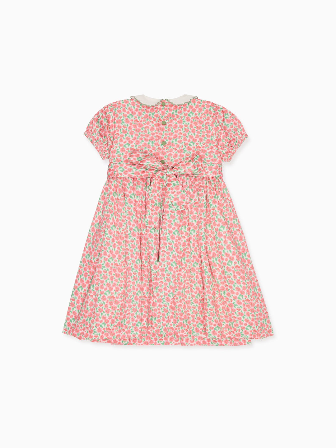 Red Floral Coco Girl Hand-Smocked Dress | La Coqueta US – La Coqueta Kids