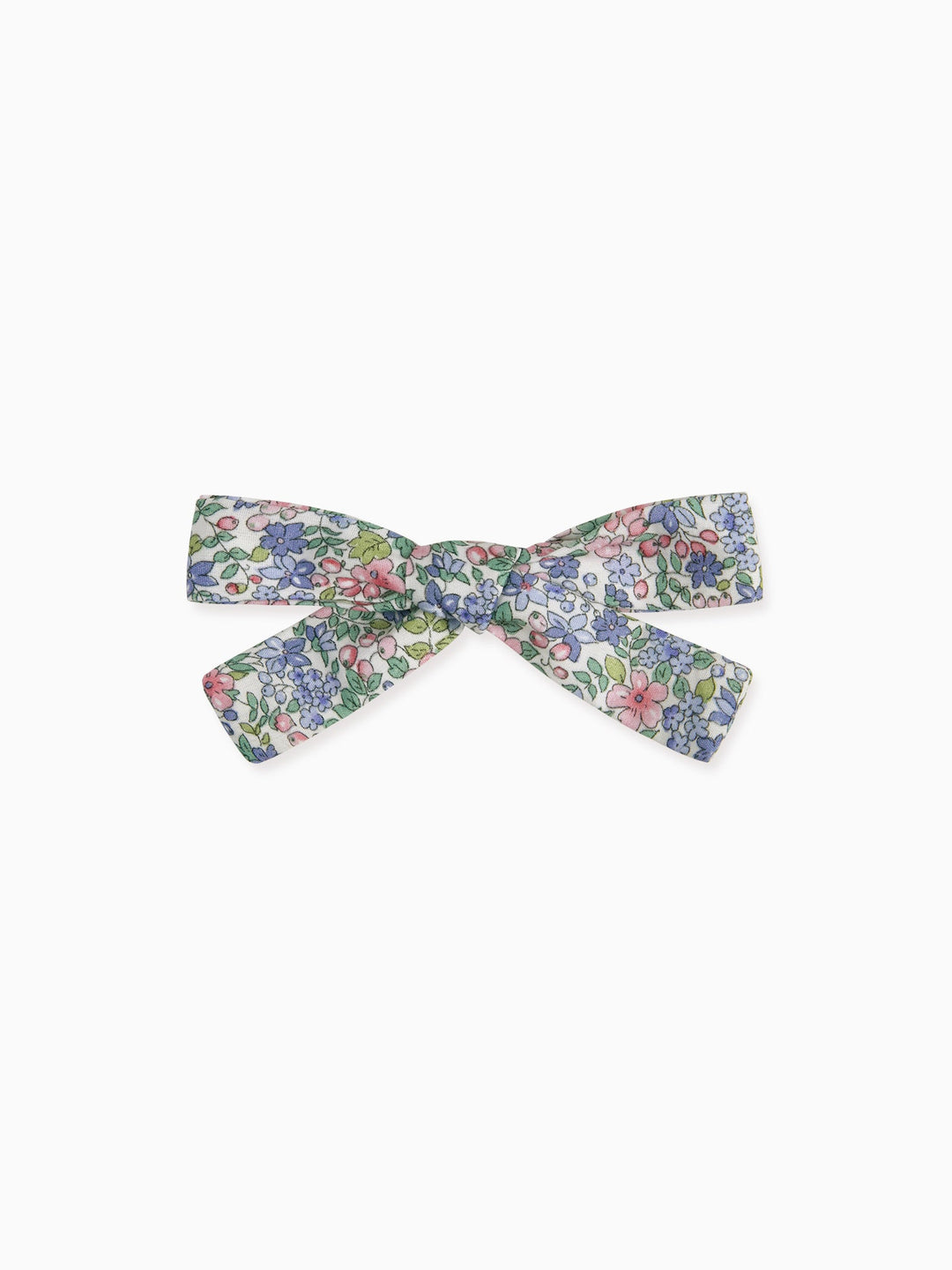 Light Blue Floral Girl Soft Ribbon Bow Clip | La Coqueta UK – La ...