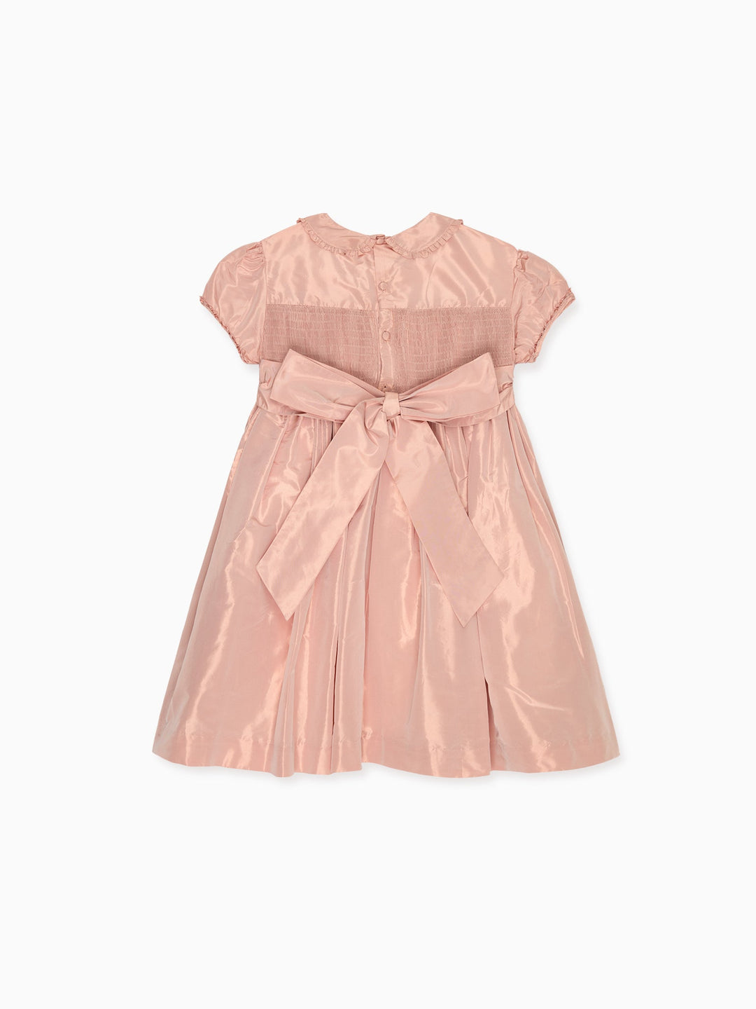 Blush Eleanor Silk Ceremony Girl Hand-Smocked Dress | La Coqueta US ...