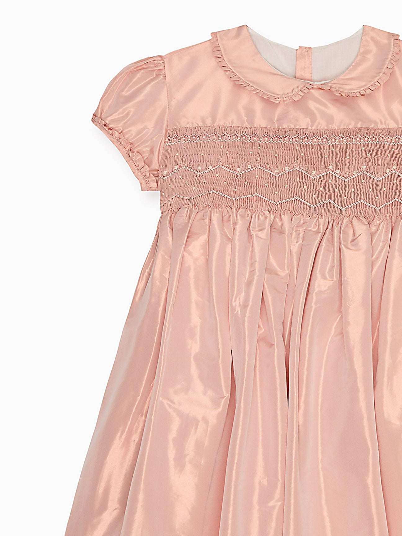 Blush Eleanor Silk Ceremony Girl Hand-Smocked Dress | La Coqueta US ...