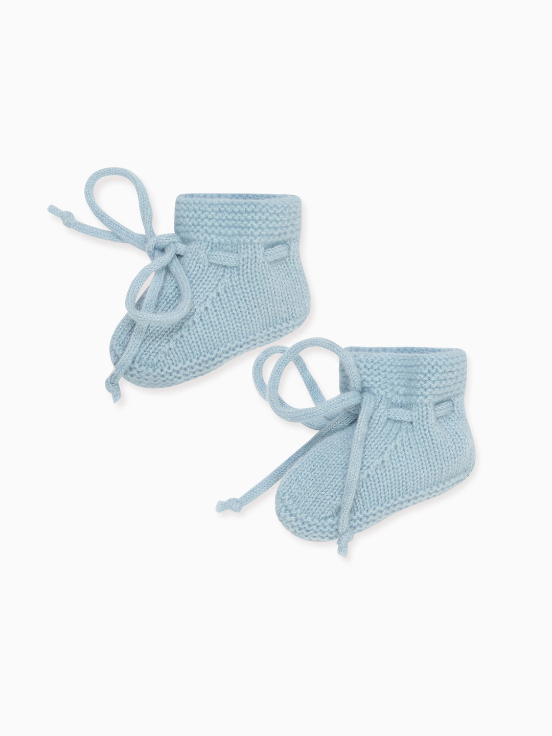 Blue Evita Cashmere Baby Booties | La Coqueta Kids US