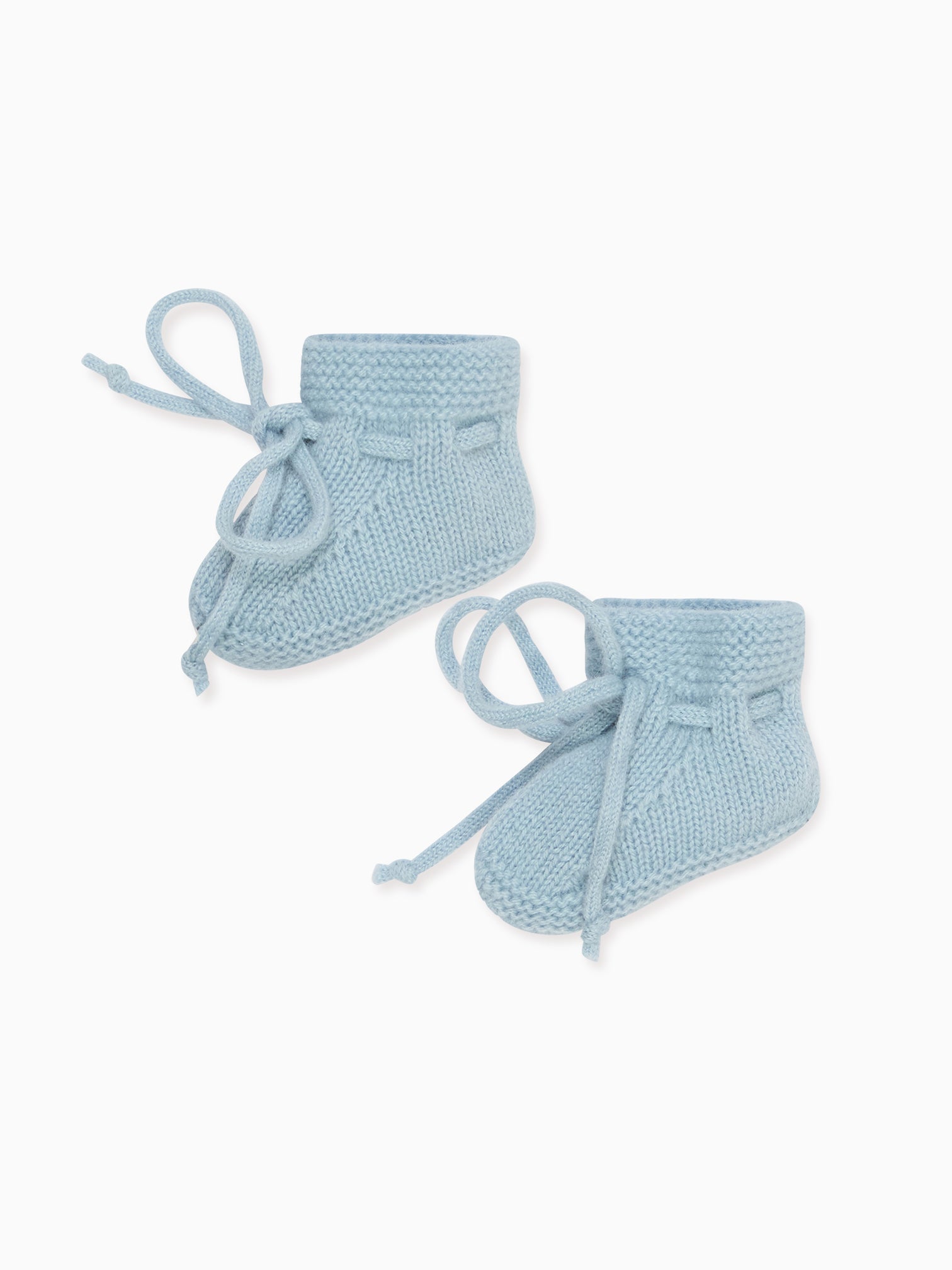 Blue Evita Cashmere Baby Booties | La Coqueta Kids US
