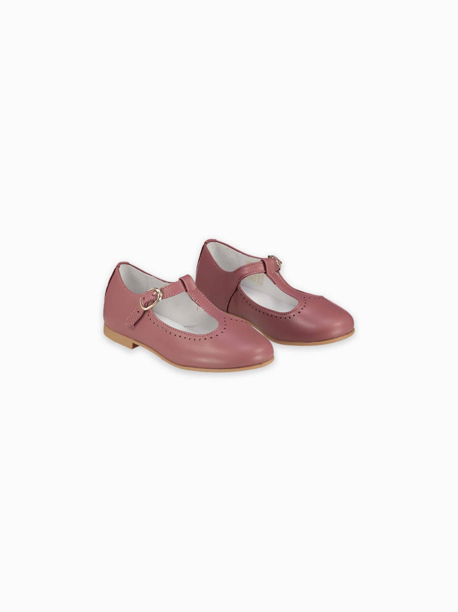 Dusty Pink Leather Girl T‑Bar Shoes | Elegant and Comfortable – La ...