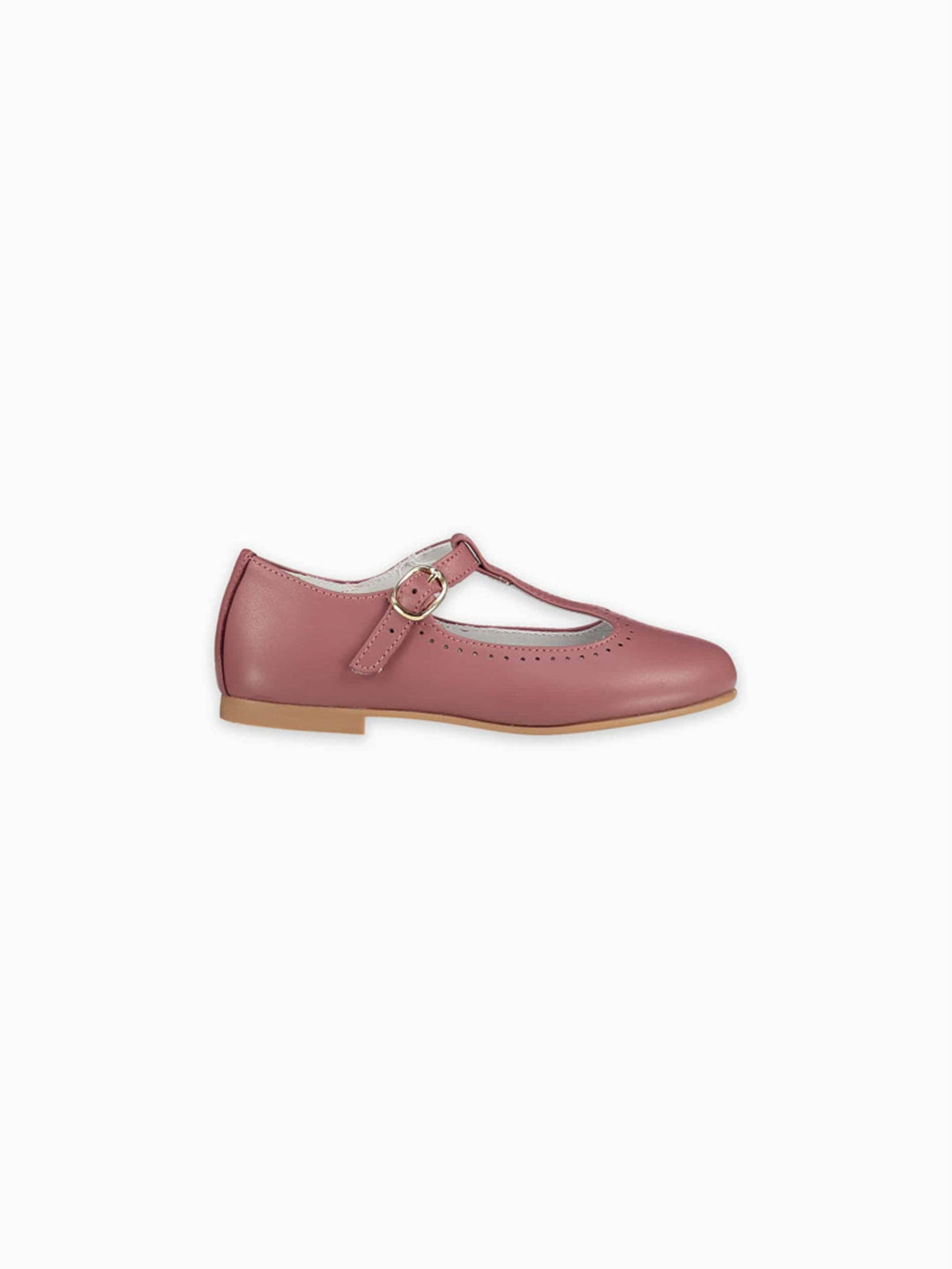 Dusty Pink Leather Girl T‑Bar Shoes | Elegant and Comfortable – La ...