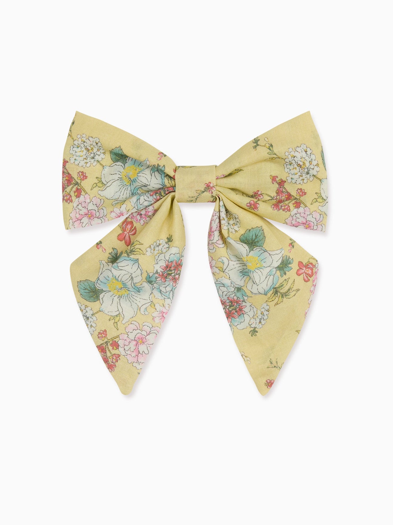 Yellow Floral Girl Large Bow Clip | La Coqueta UK – La Coqueta Kids