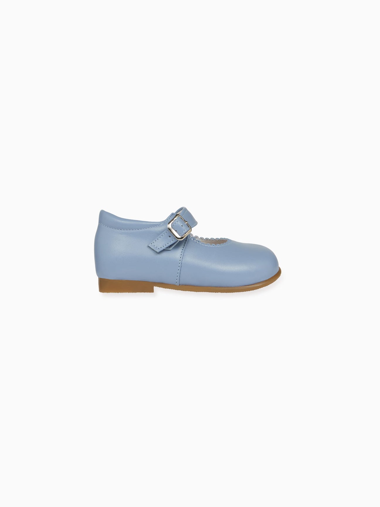 Dusty Blue Leather Toddler Mary Jane Shoes | La Coqueta Kids UK