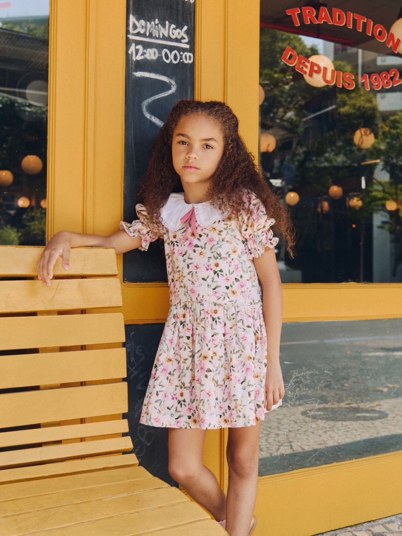 Light Pink Floral Izara Girl Drop Waist Dress | La Coqueta US – La ...