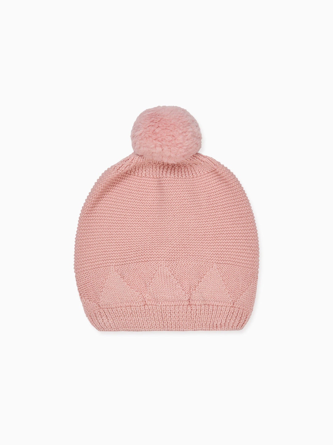 Dusty Pink Merino Girl Bobble Hat | La Coqueta Kids UK