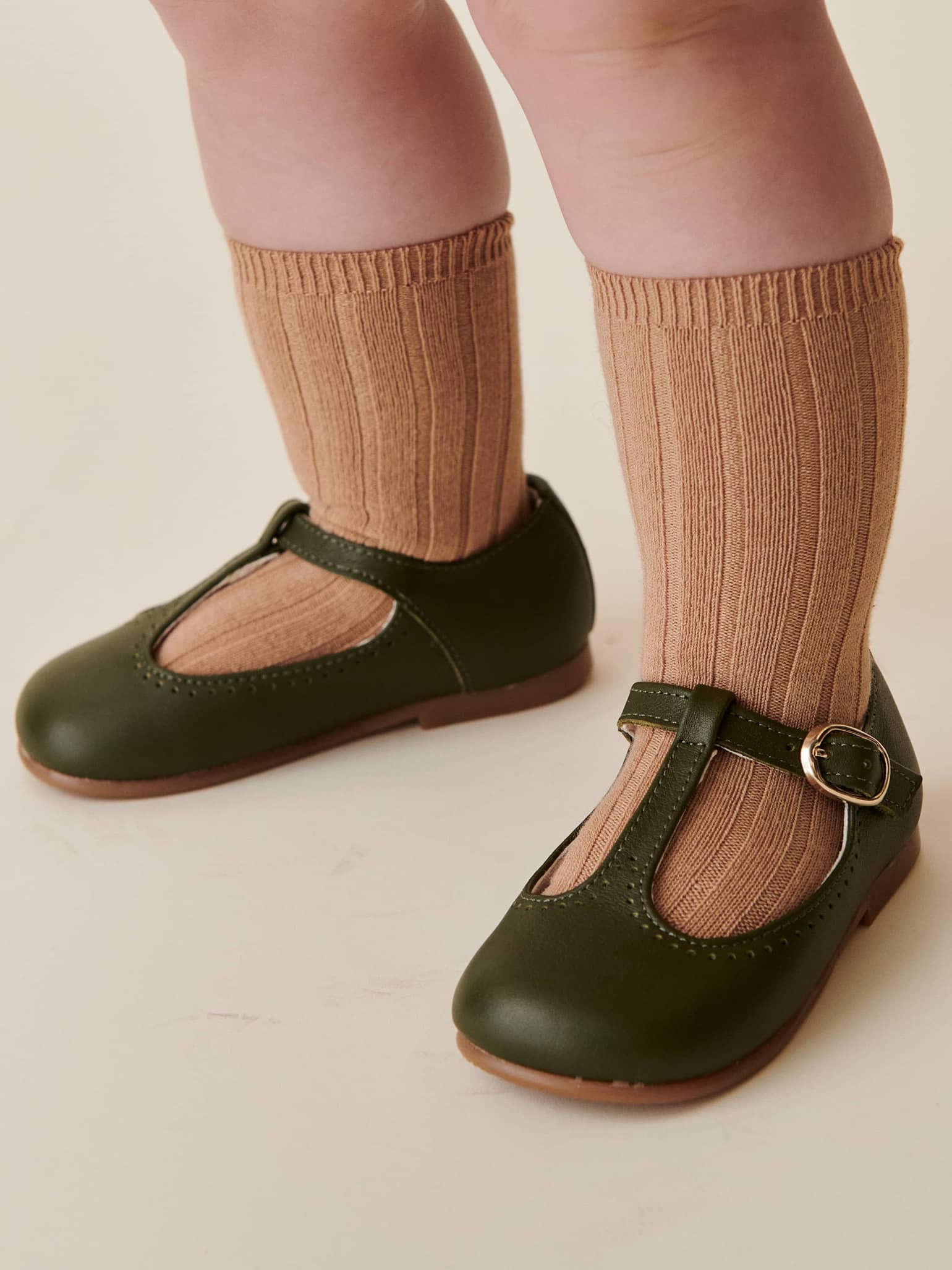 Bottle Green Girl T‑Bar Shoes | Green T-Bar Shoes for Girls – La ...