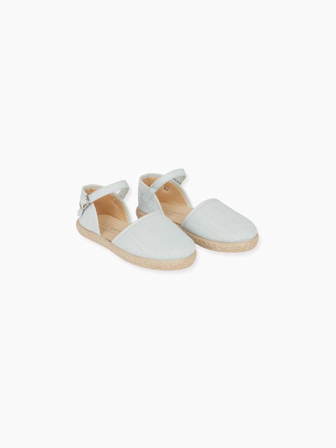 Pale Blue Olivia Canvas Girl Espadrille | La Coqueta Kids UK