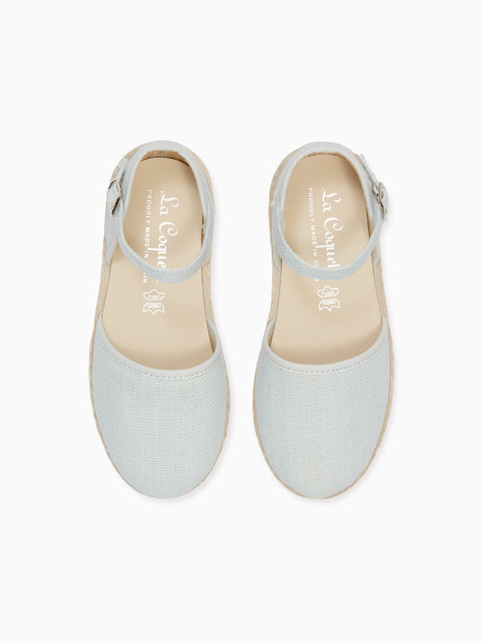Pale Blue Olivia Canvas Girl Espadrille | La Coqueta Kids UK