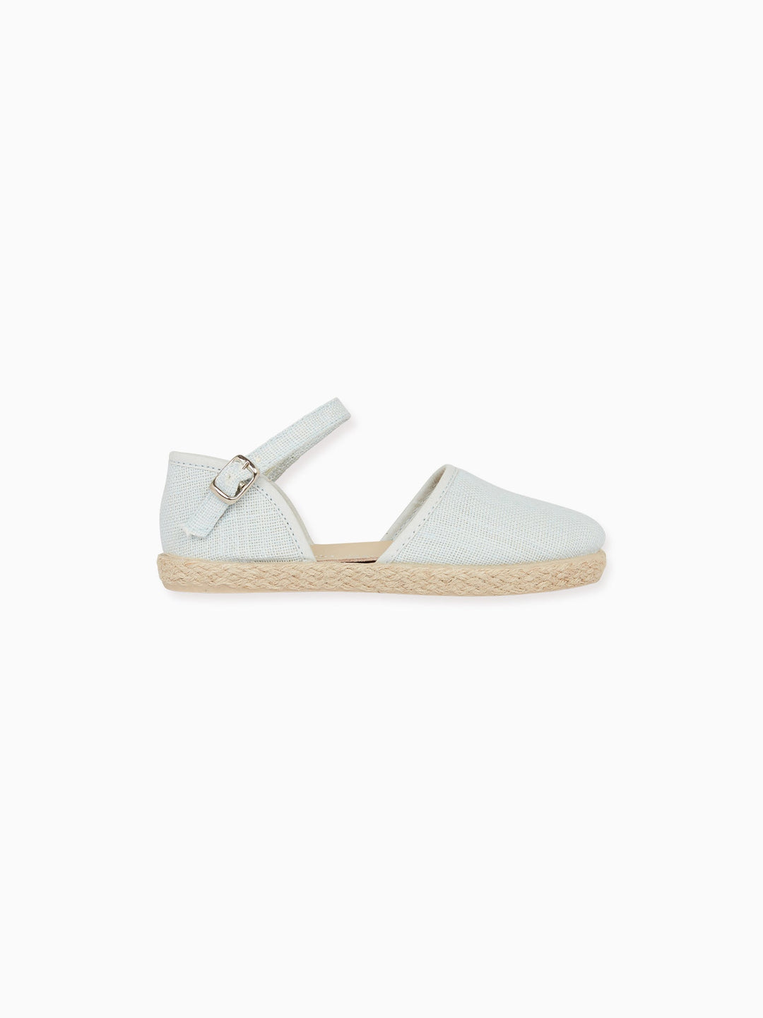 Pale Blue Olivia Canvas Girl Espadrille | La Coqueta Kids UK
