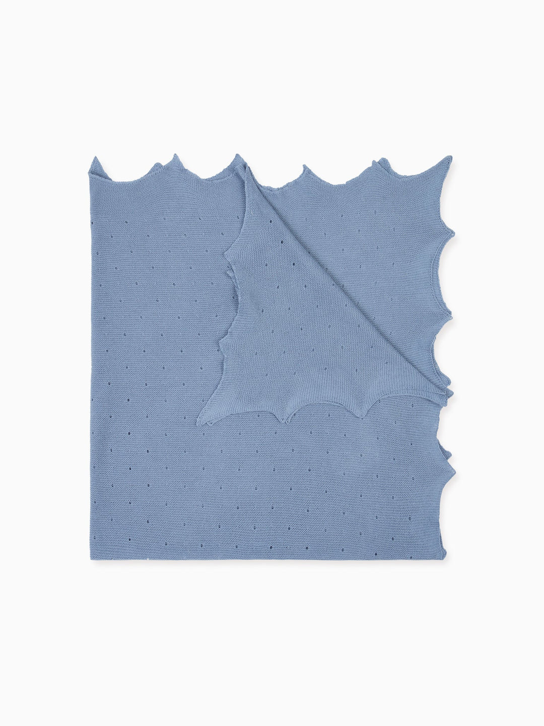 Dusty Blue Openwork Cotton Baby Blanket | La Coqueta Kids US