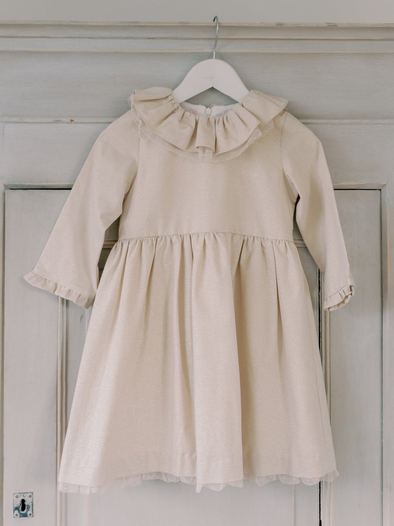Gold Otillie Girl Dress | La Coqueta Kids