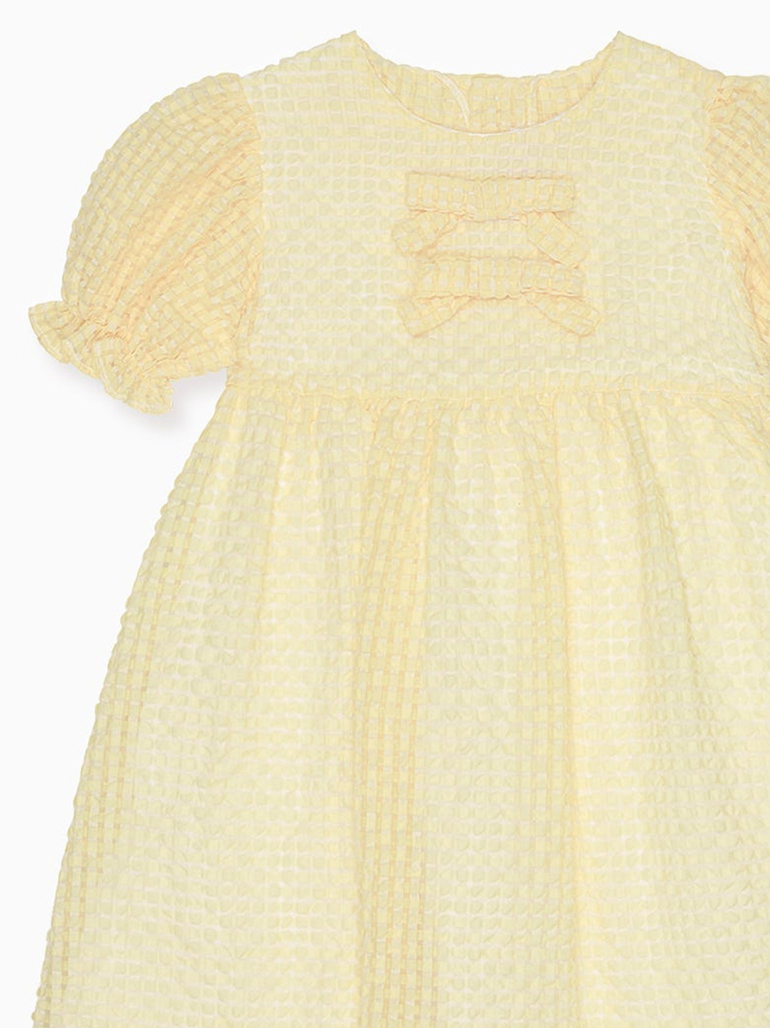 Pale Yellow Petalo Ceremony Girl Dress | La Coqueta Kids