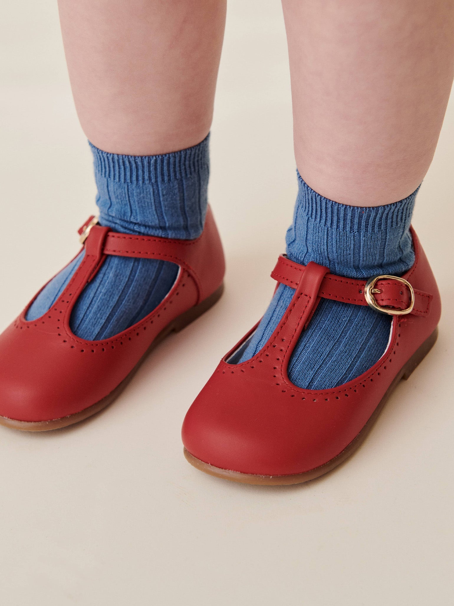 Red Leather Girl T-Bar Shoes – La Coqueta Kids