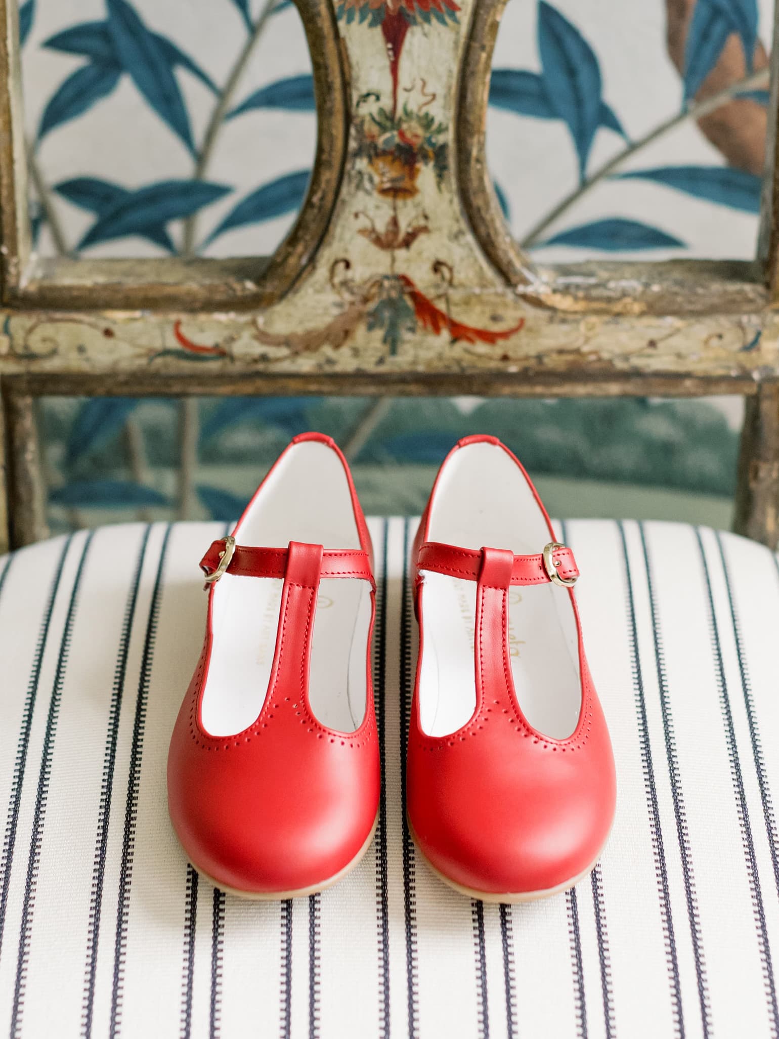 Red Leather Girl T-Bar Shoes – La Coqueta Kids