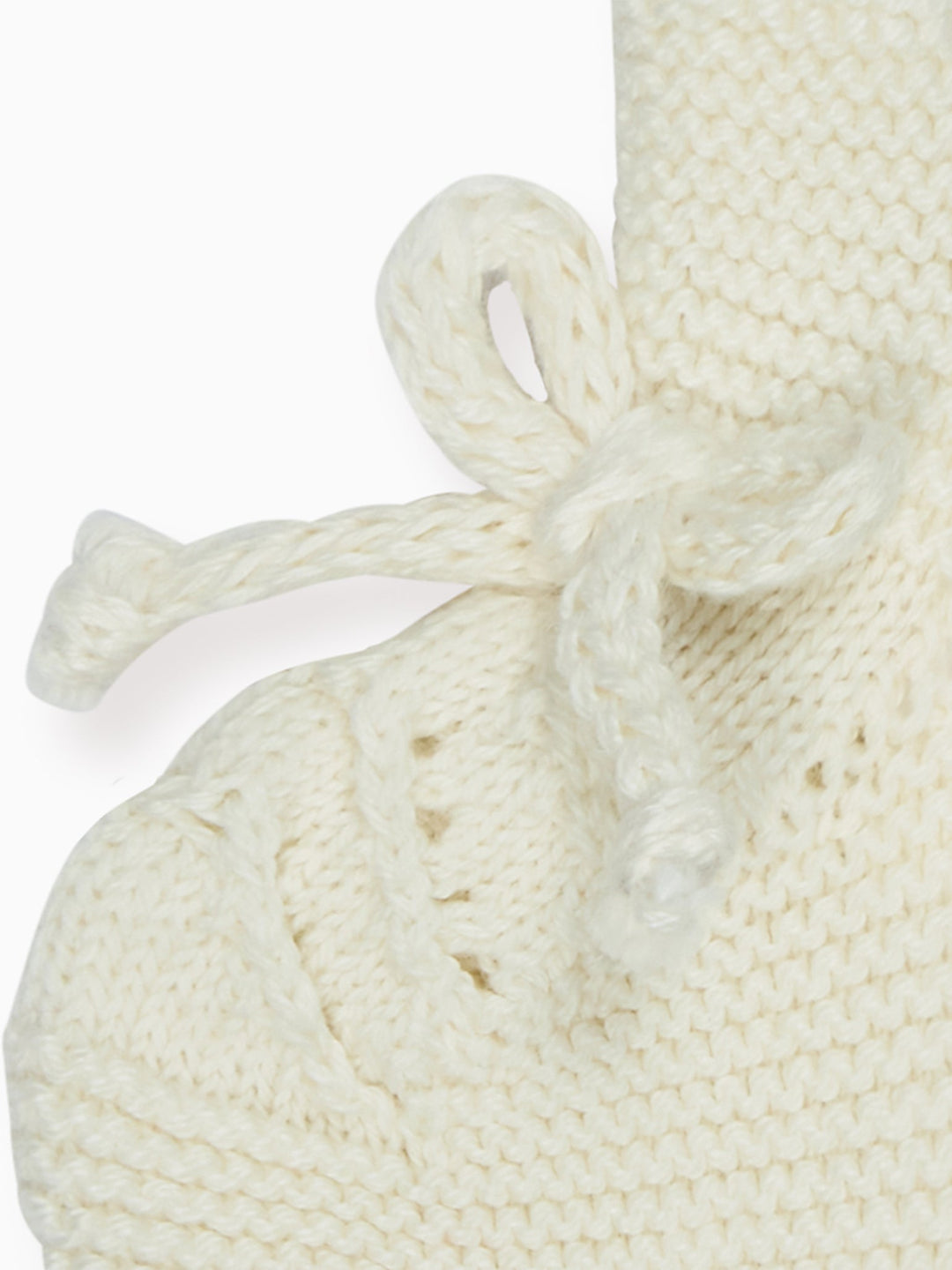 Ivory Rimevera Cotton Baby Knitted Booties | La Coqueta Kids US