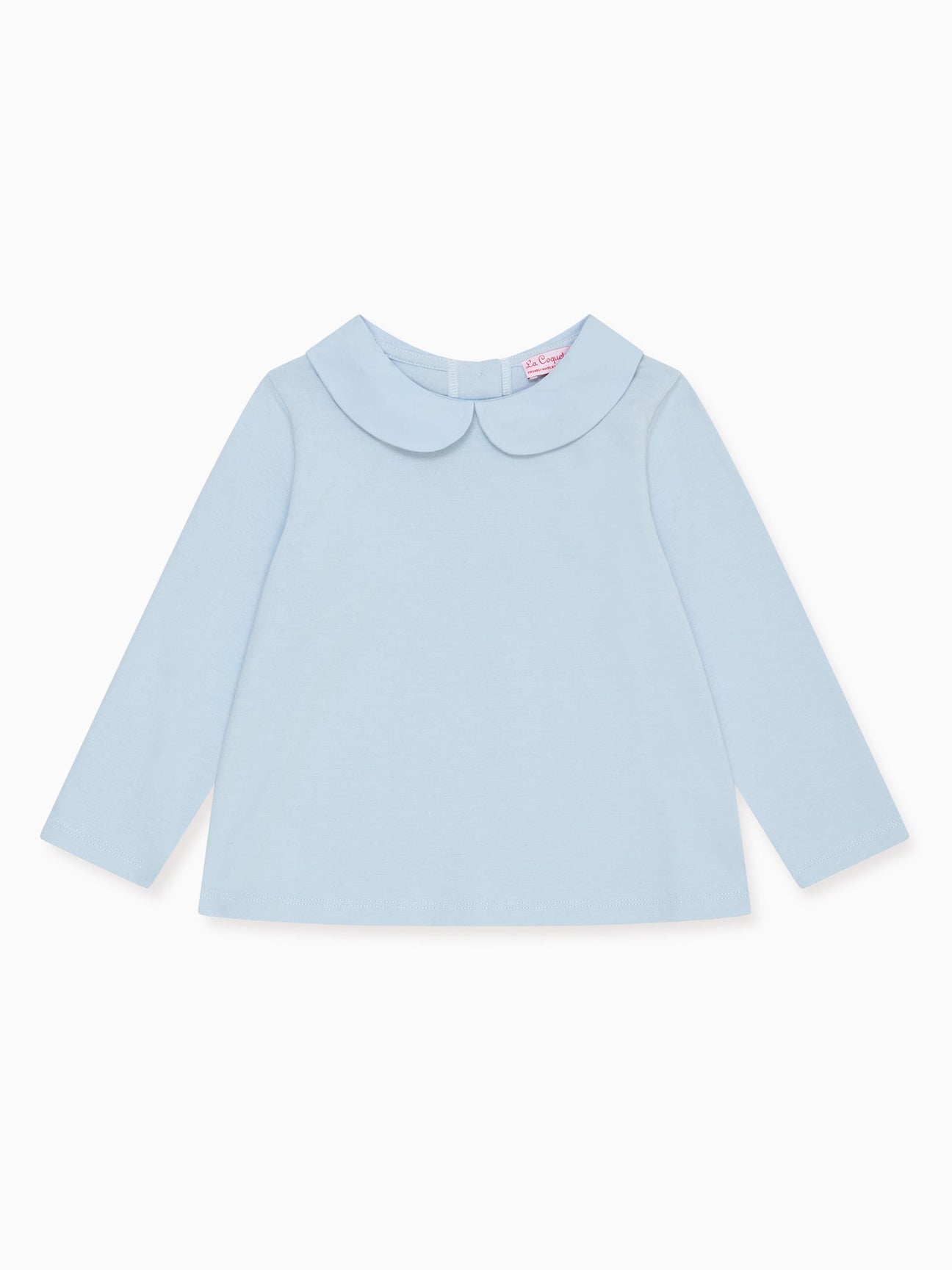 Light Blue Romo Long Sleeve Baby Top | La Coqueta Kids UK