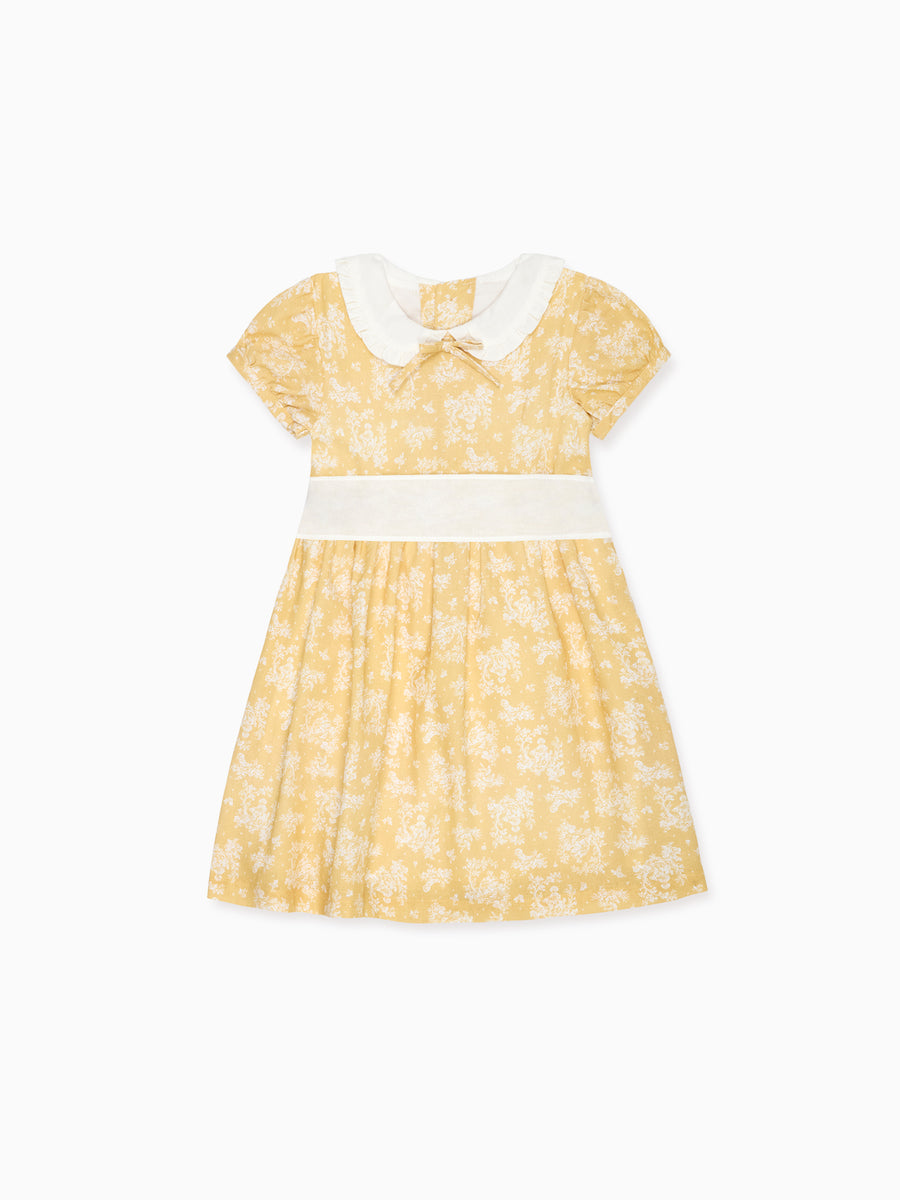 Yellow Toile Sara Girl Dress | La Coqueta US – La Coqueta Kids