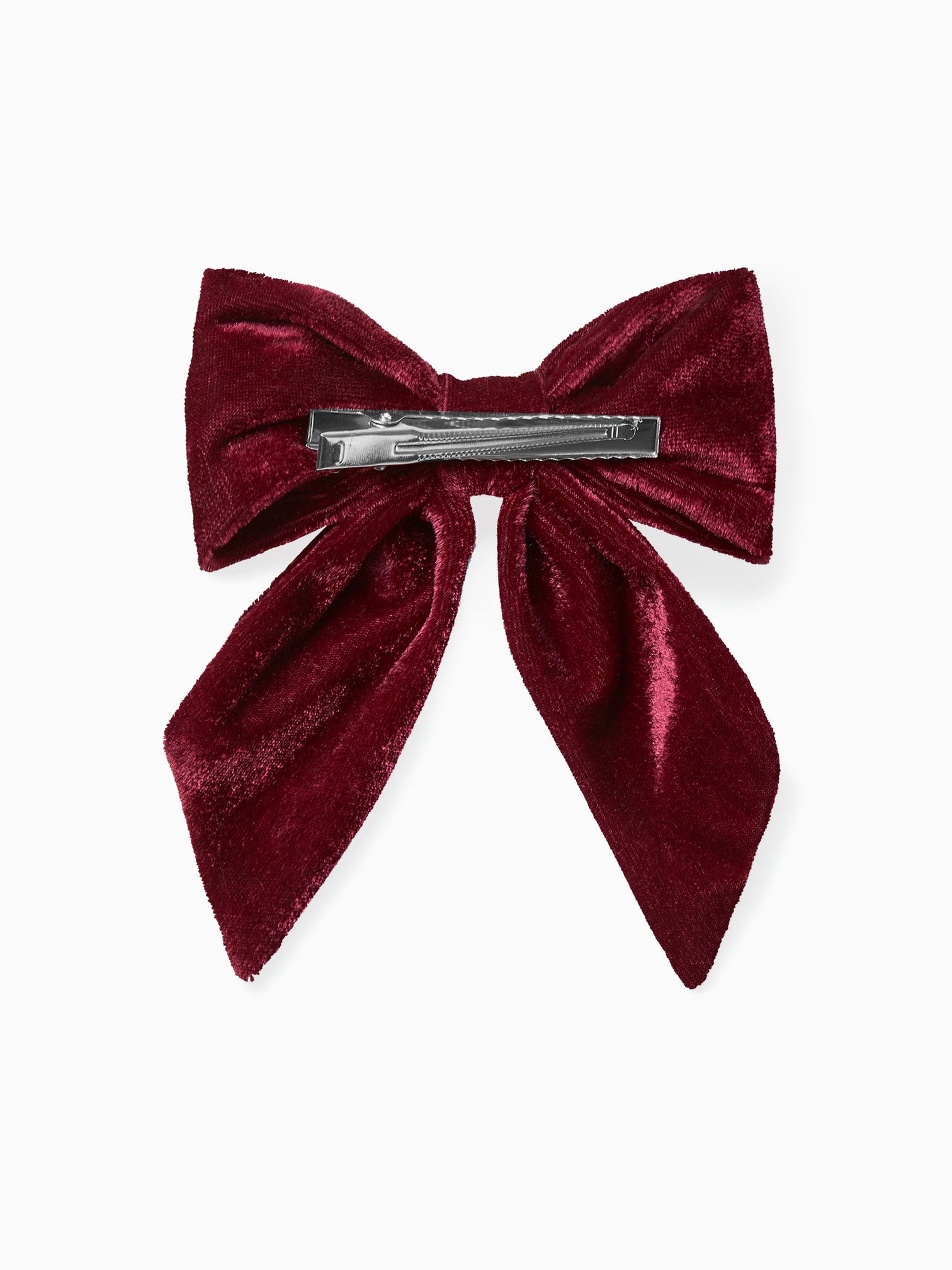Burgundy Big Velvet Bow Girl Clip | La Coqueta Kids US