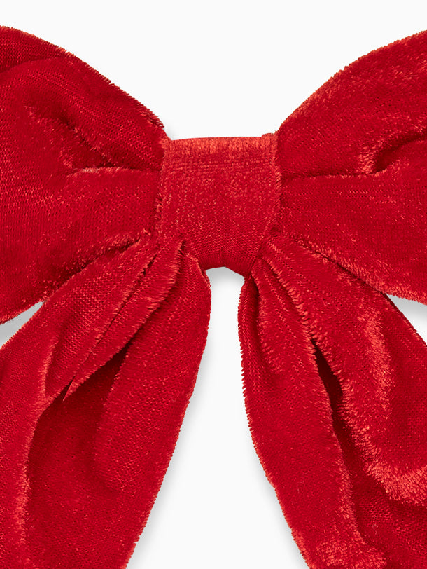 Red Big Velvet Bow Girl Clip | La Coqueta Kids US